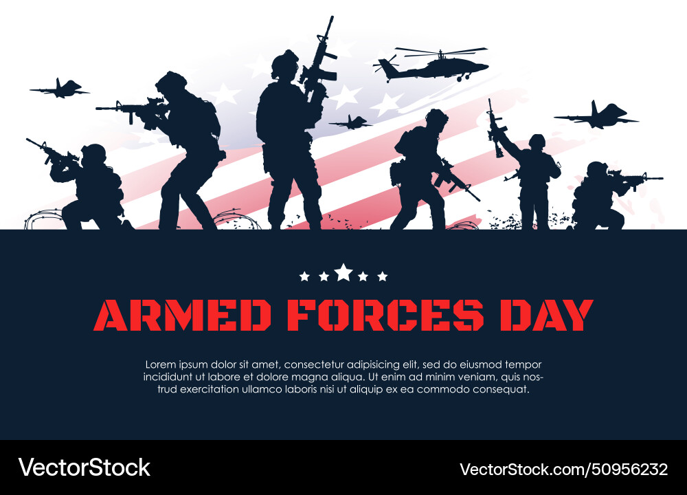 Armed forces day celebration background Royalty Free Vector