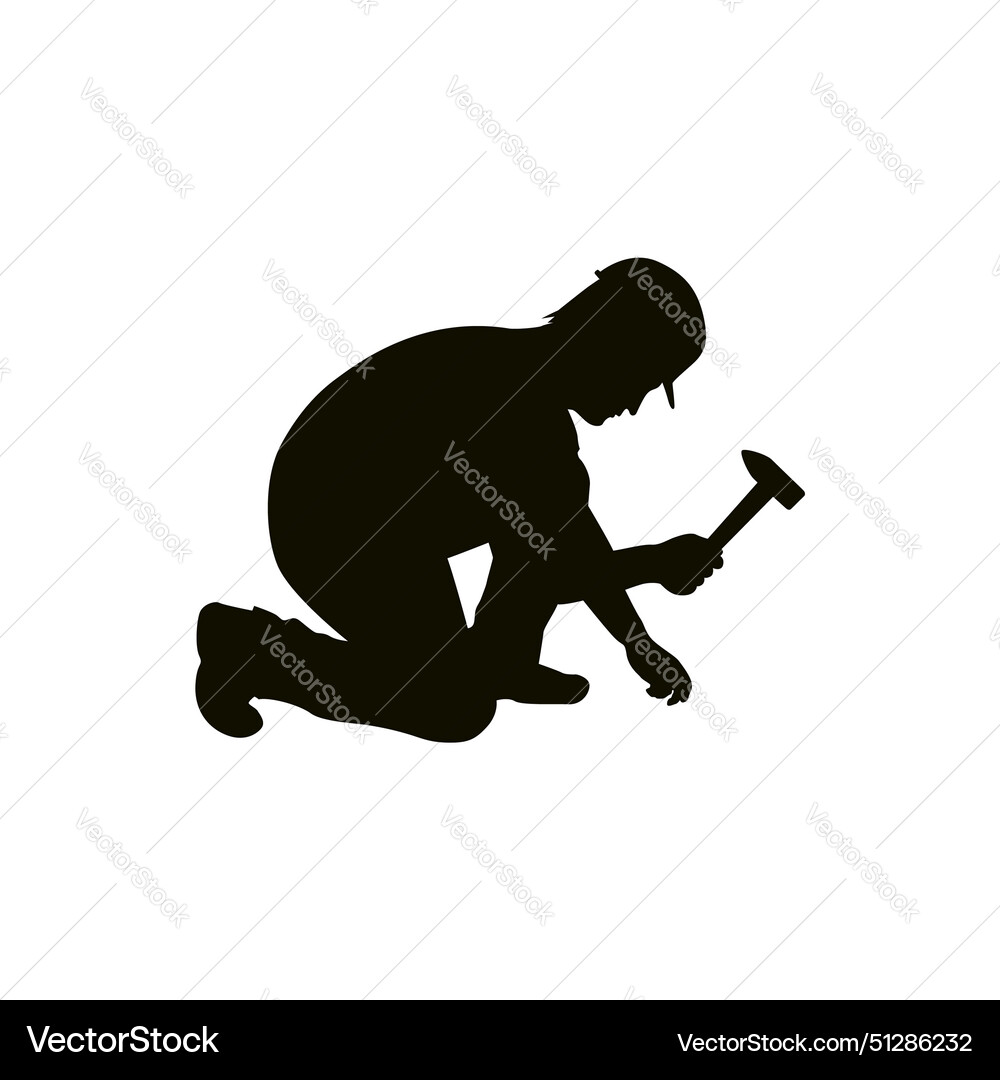Builder worker silhouette Royalty Free Vector Image