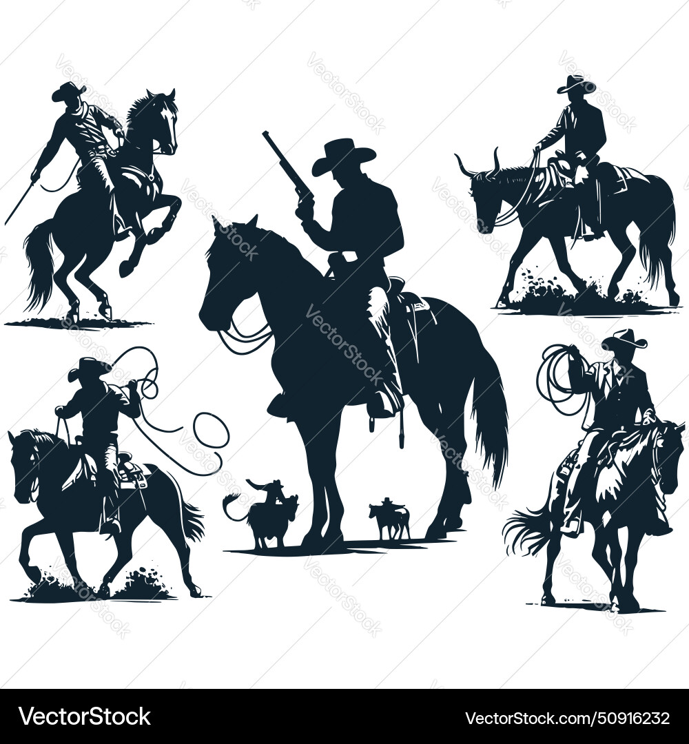 Cowboy and cowgirl bundle file Royalty Free Vector Image