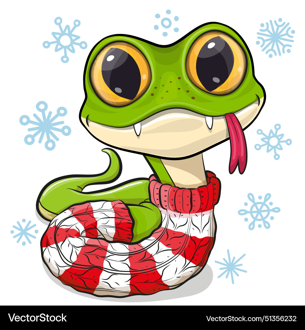 Cute cartoon snake in striped sweater Royalty Free Vector