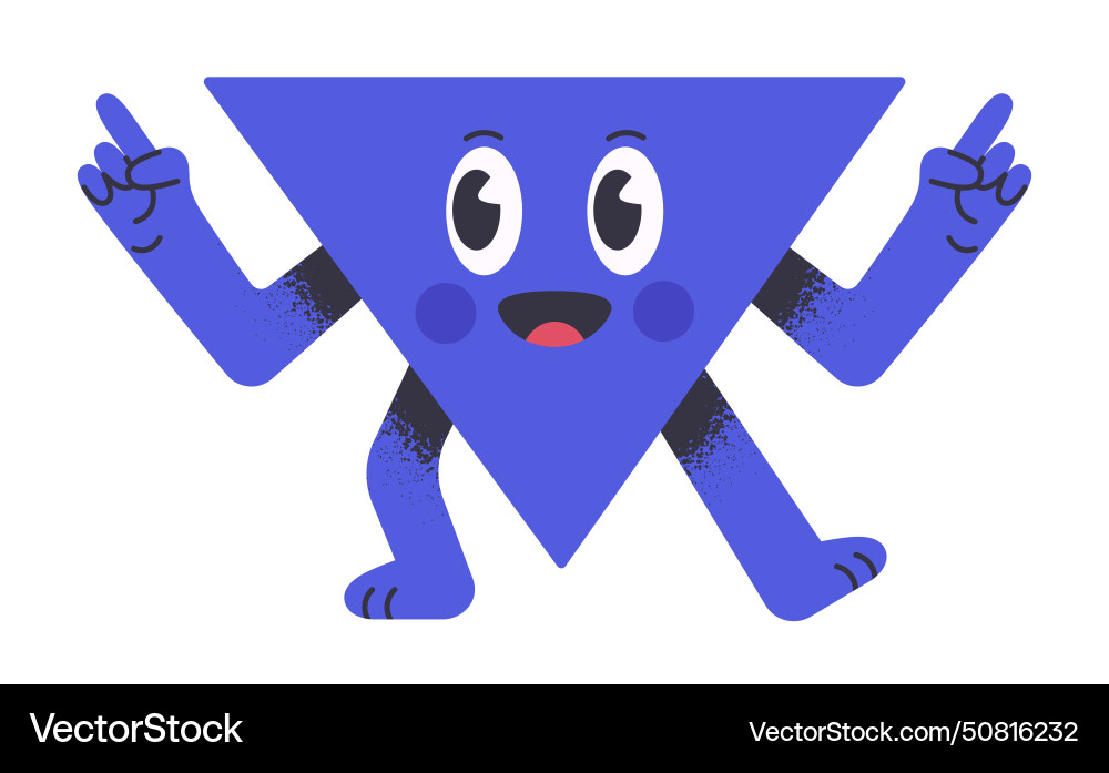 Cute triangle mascot comic geometric Royalty Free Vector