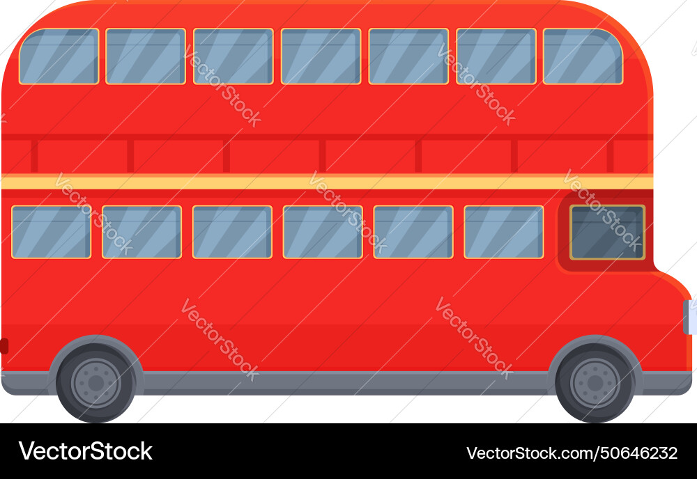 England red bus icon cartoon excursion Royalty Free Vector