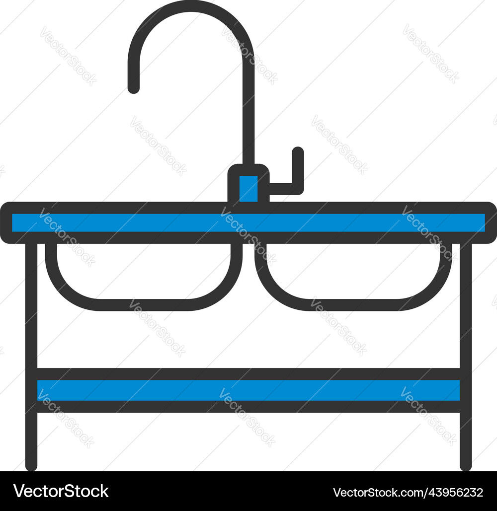 Icon of double sink Royalty Free Vector Image - VectorStock