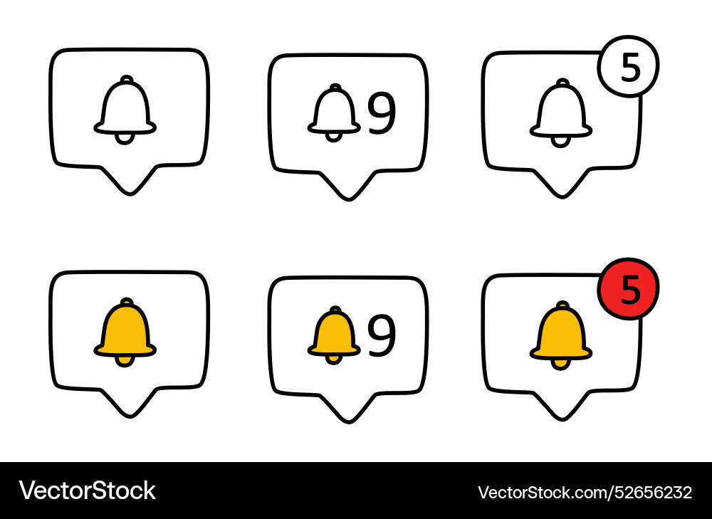 Notification bell icon alarm symbol Royalty Free Vector