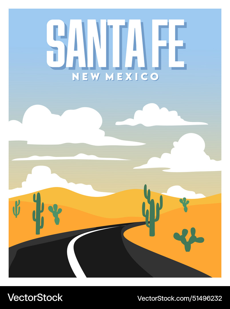 Santa fe new mexico with beautiful views Vector Image