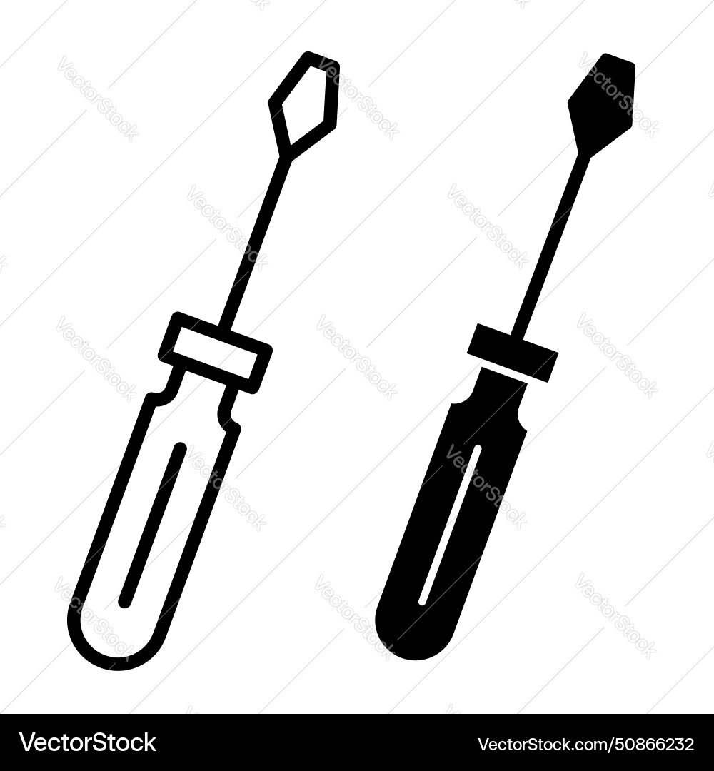 Screwdriver icon set screw tool automotive symbol Vector Image