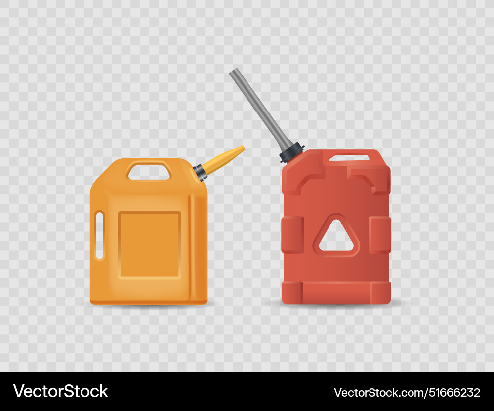 Two fuel cans in orange and red colors Royalty Free Vector