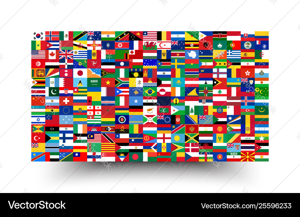 All national flags world background style Vector Image