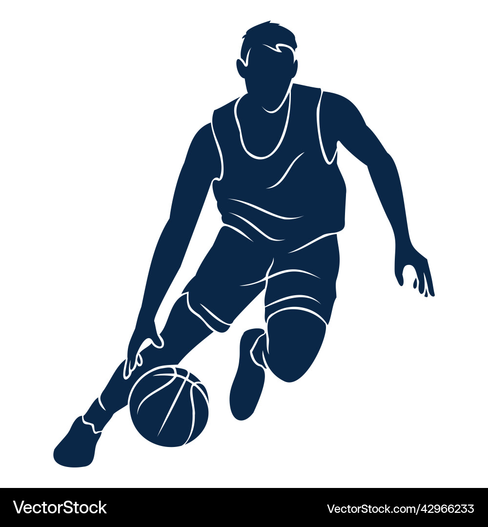 Basketball Dribbling Silhouette