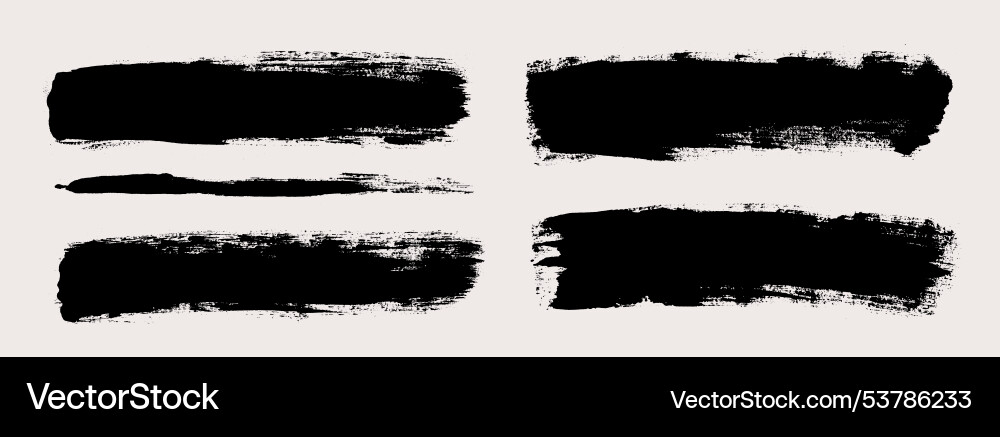 Brush strokes painted rectangle collection Vector Image