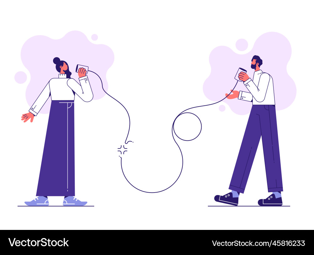 Concept of broken communication or disconnected Vector Image