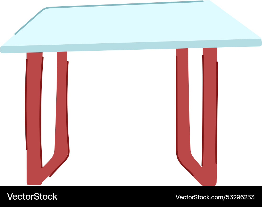 Durable glass table cartoon Royalty Free Vector Image