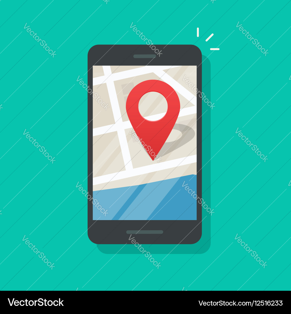 Mobile phone geo location smartphone gps Vector Image