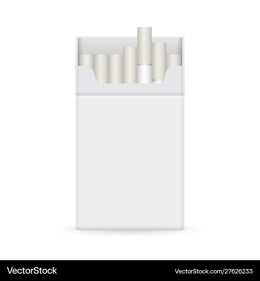 Realistic blank cigarette pack template Royalty Free Vector