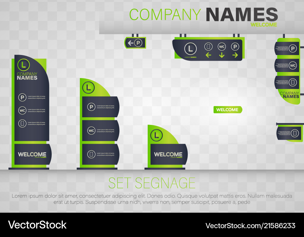 Set signage Royalty Free Vector Image - VectorStock