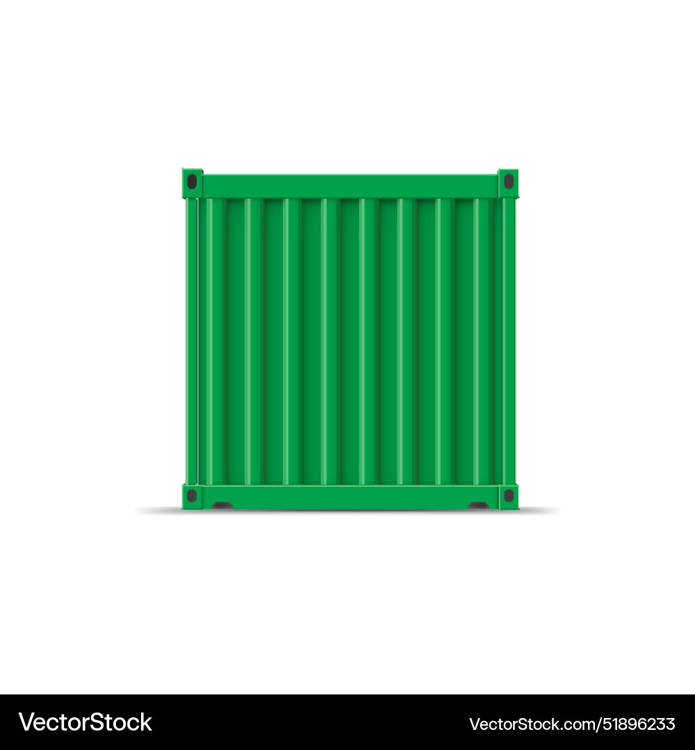 Side view of green cargo container Royalty Free Vector Image