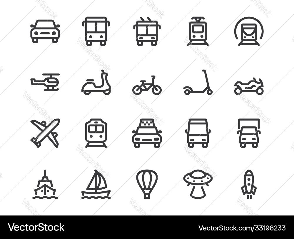 Transport line icon minimal Royalty Free Vector Image