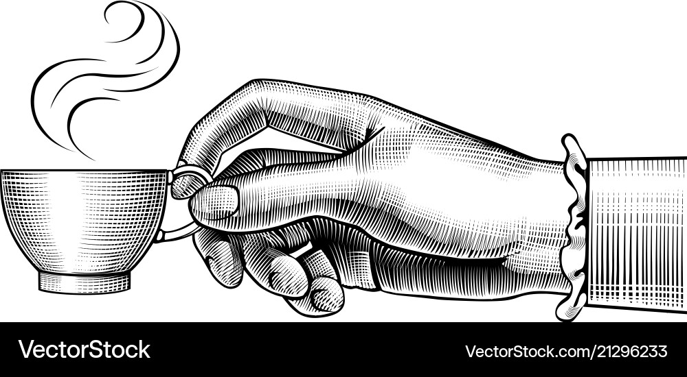 Womans hand with a coffee cup Royalty Free Vector Image