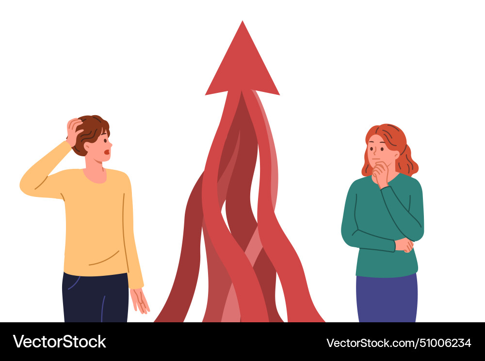 Arrow development and success among people Vector Image