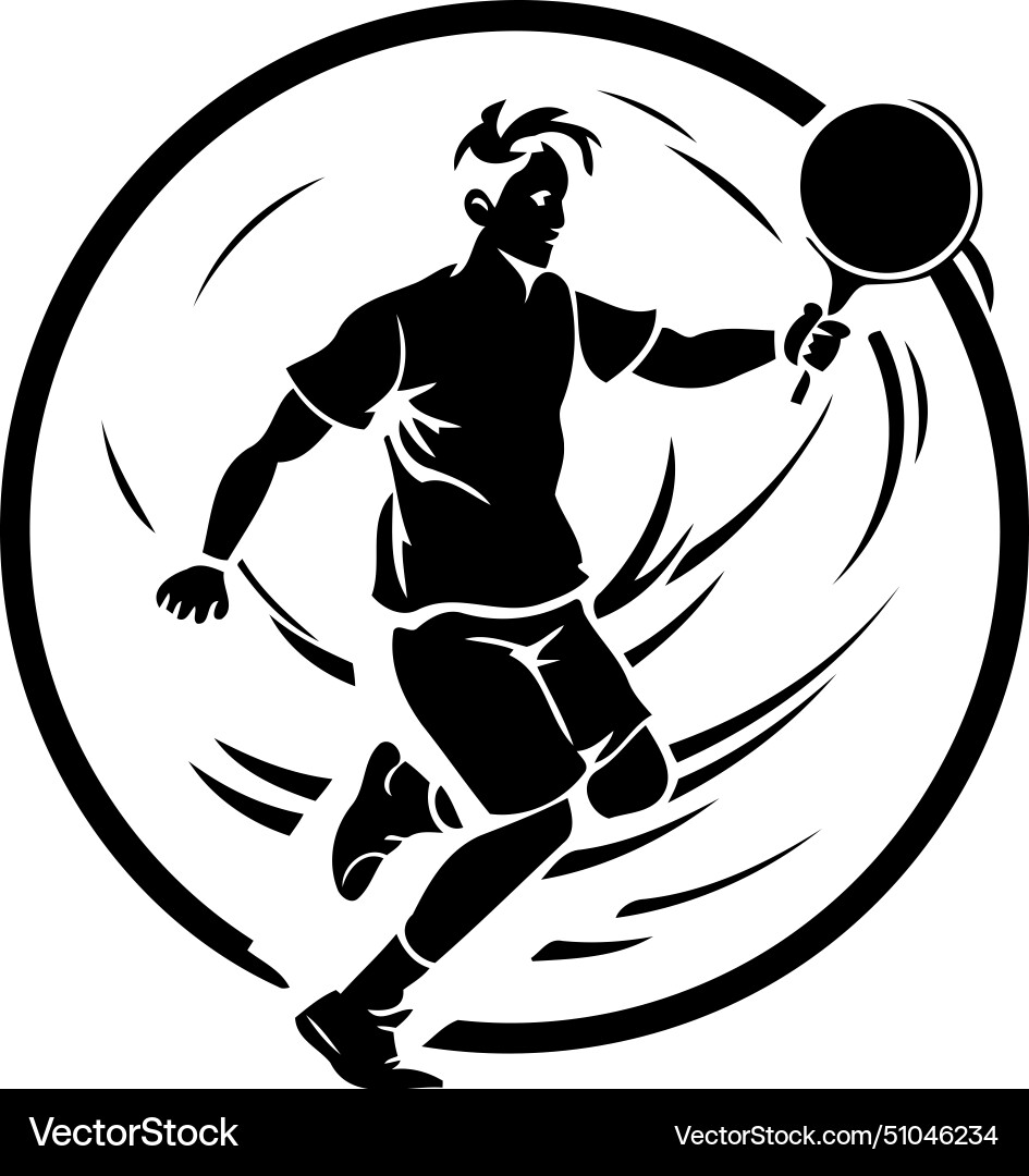 Badminton player with racket and ball Royalty Free Vector