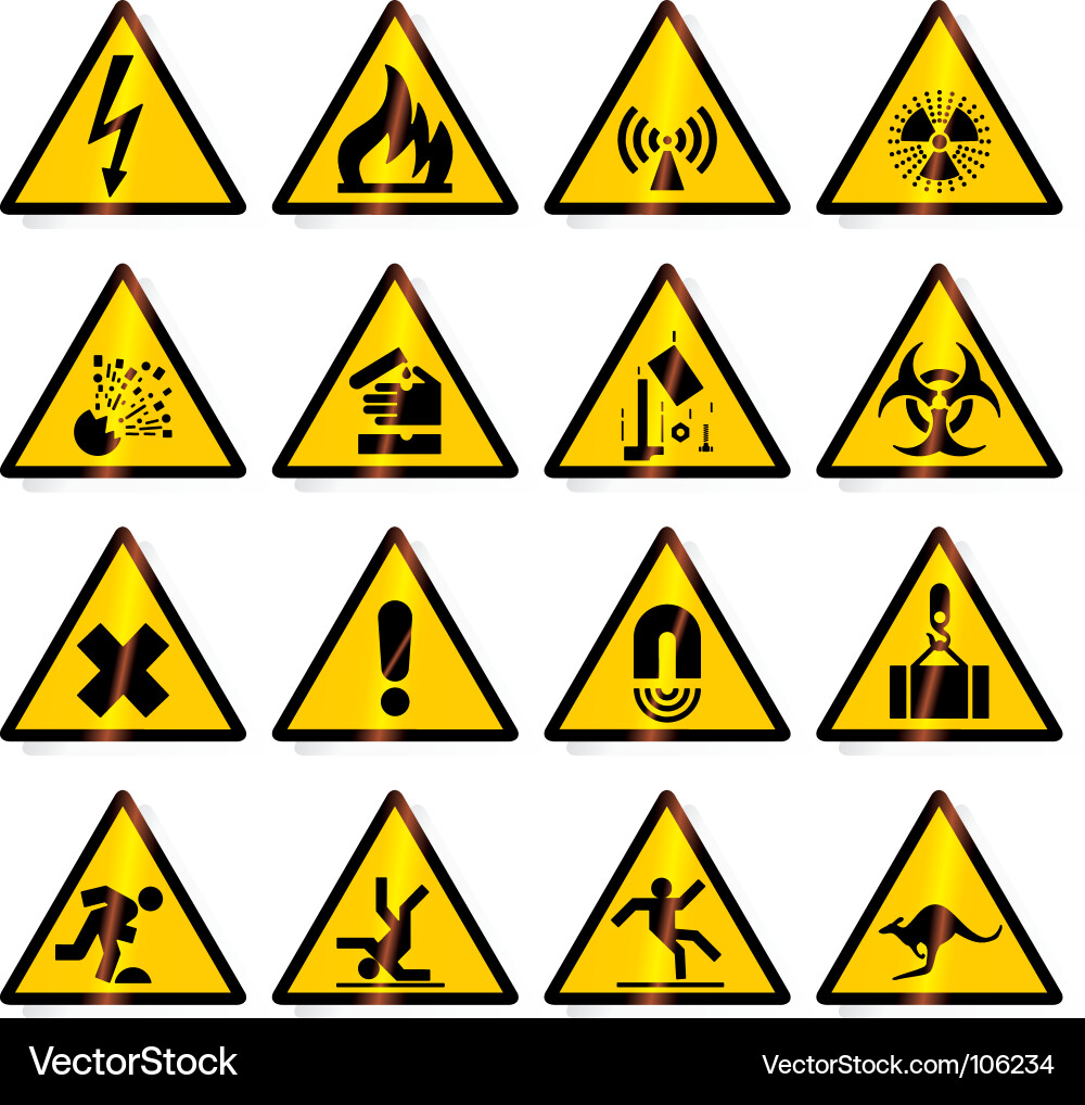 Caution signs Royalty Free Vector Image - VectorStock