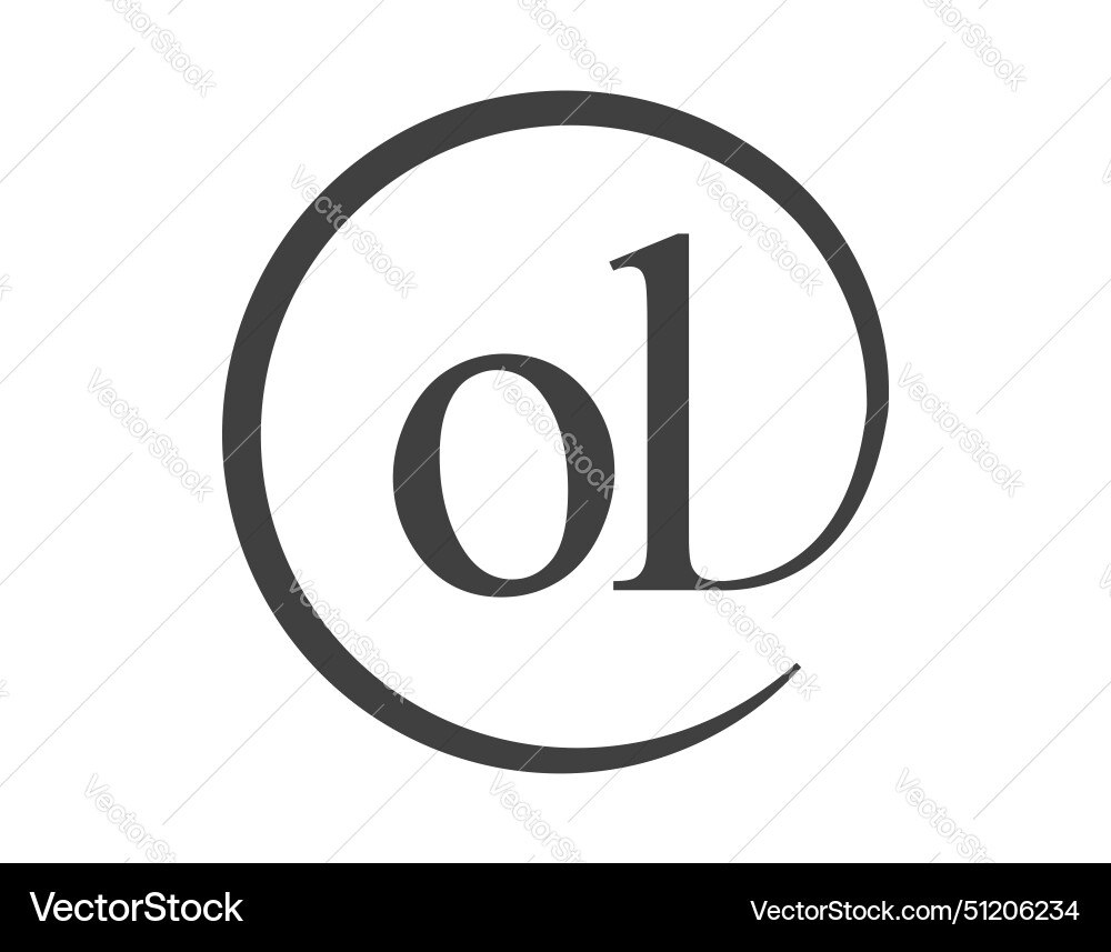 Ol logo from two letter with circle shape email Vector Image