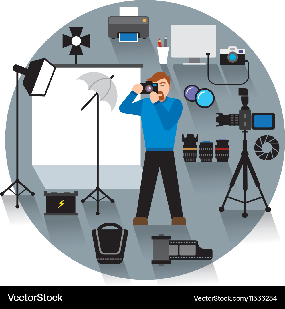 Professional photo studio Royalty Free Vector Image