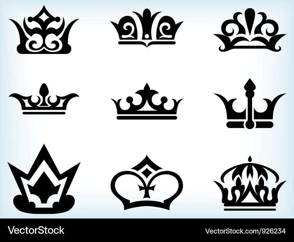 Royal Crown Collection Royalty Free Vector Image