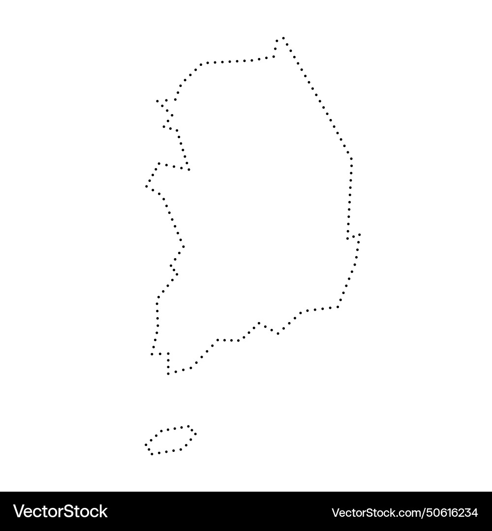 South korea dotted outline map Royalty Free Vector Image