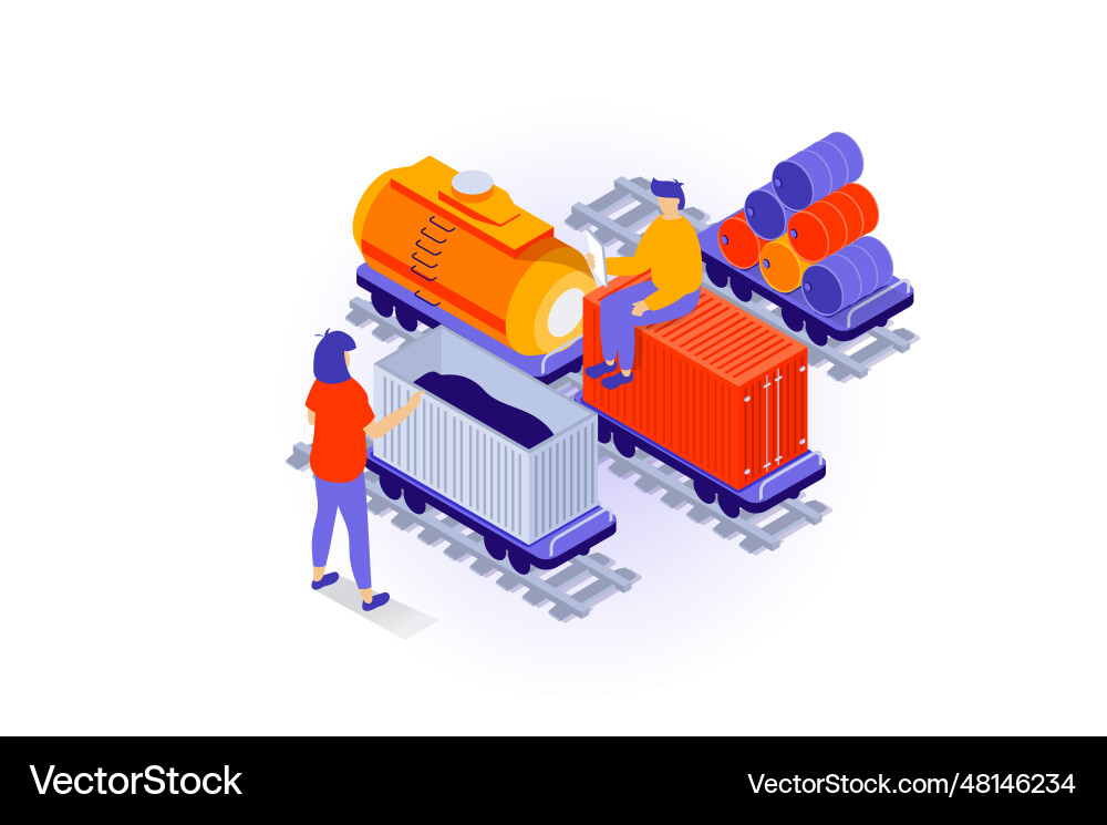 Transportation and logistics concept in 3d Vector Image