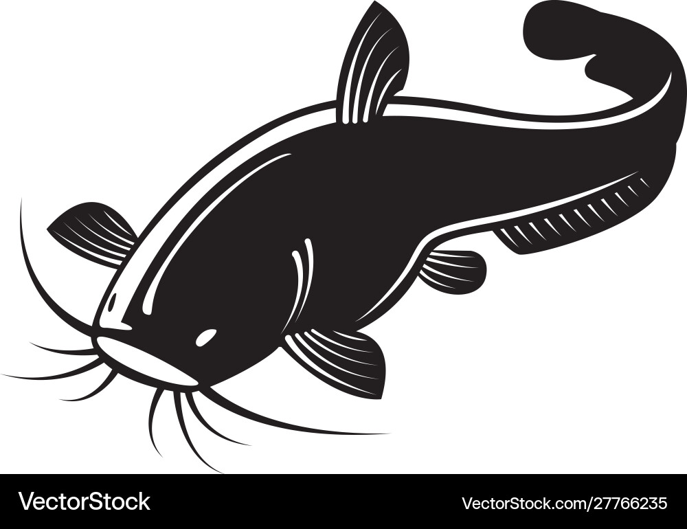 Black Catfish Graphic Royalty Free Vector Image