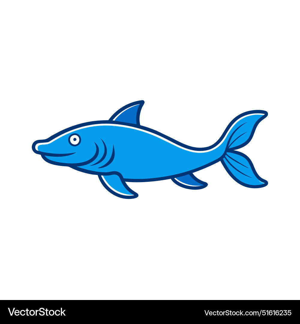 Blue catfish fish swims icon Royalty Free Vector Image