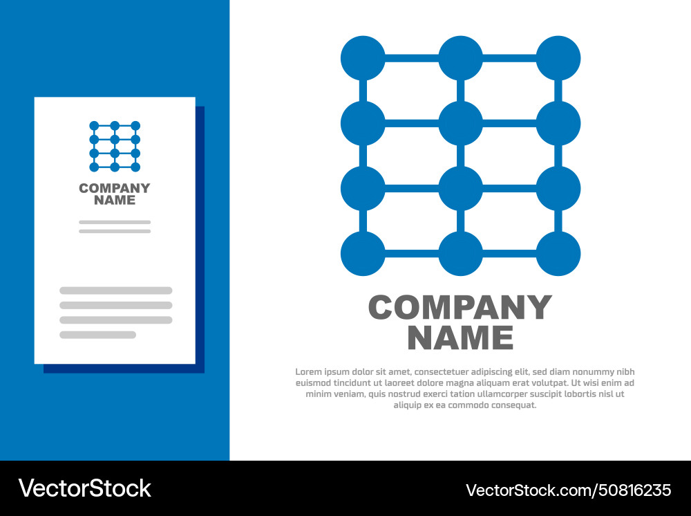 Blue neural network icon isolated on white Vector Image