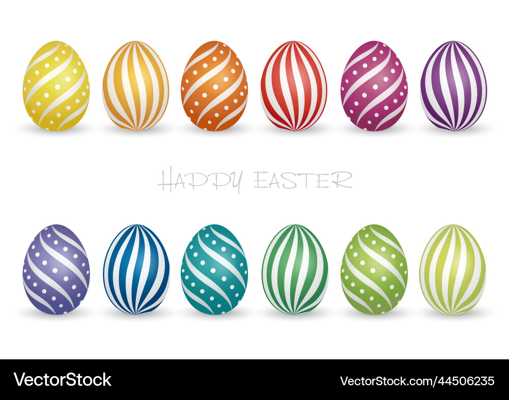 Colorful easter egg set Royalty Free Vector Image