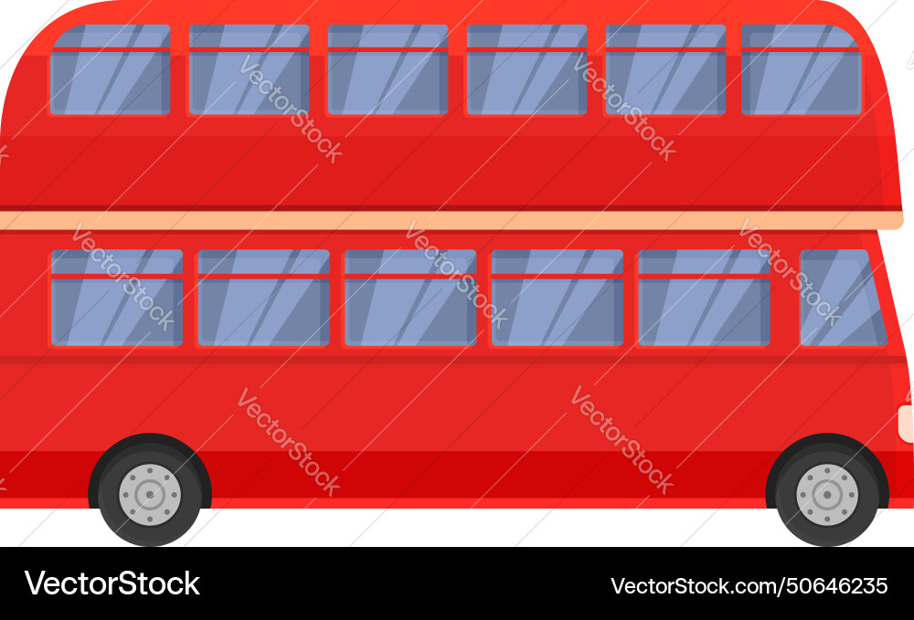 Excursion red bus icon cartoon london Royalty Free Vector