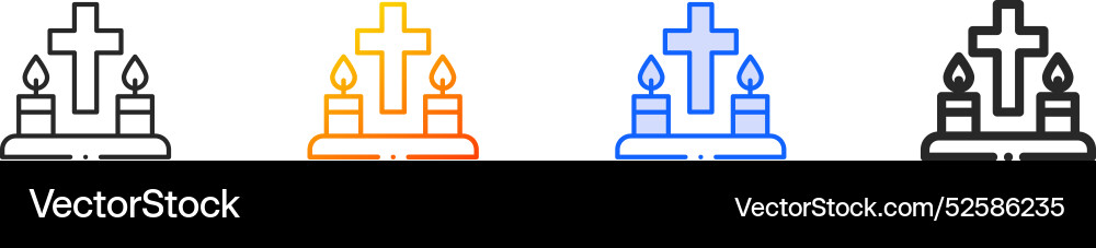 Faith iconthin linear gradient blue stroke Vector Image