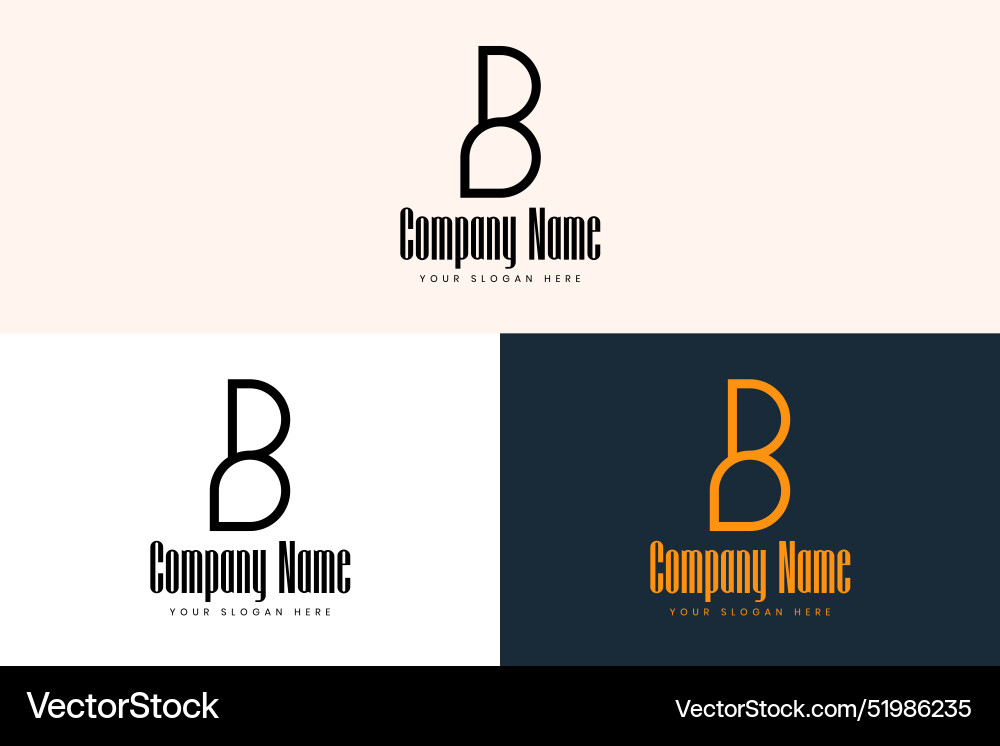 Initial letter b modern logo design template Vector Image