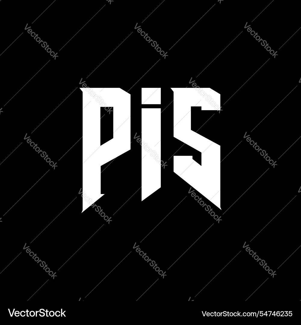 Pis letter logo design for technology company Vector Image
