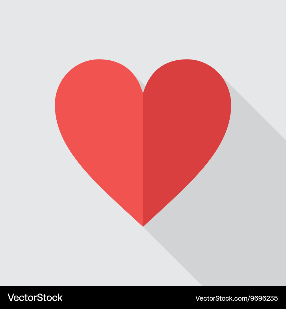 Red heart flat icon Royalty Free Vector Image - VectorStock