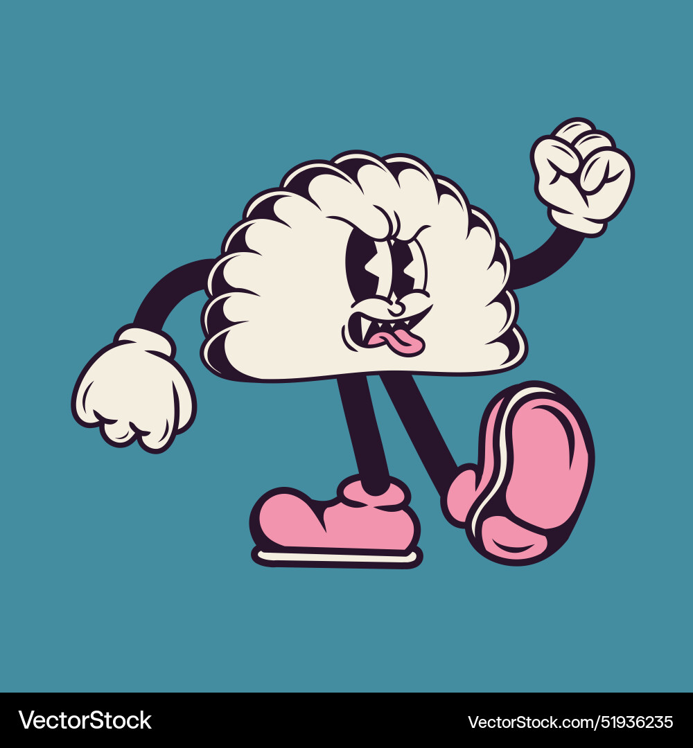 Retro character design of dumplings Royalty Free Vector