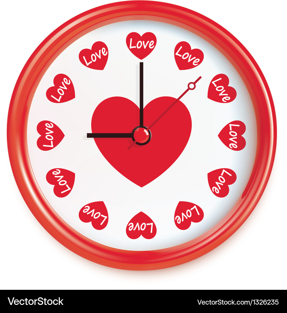 Romantic Heart Clock Royalty Free Vector Image