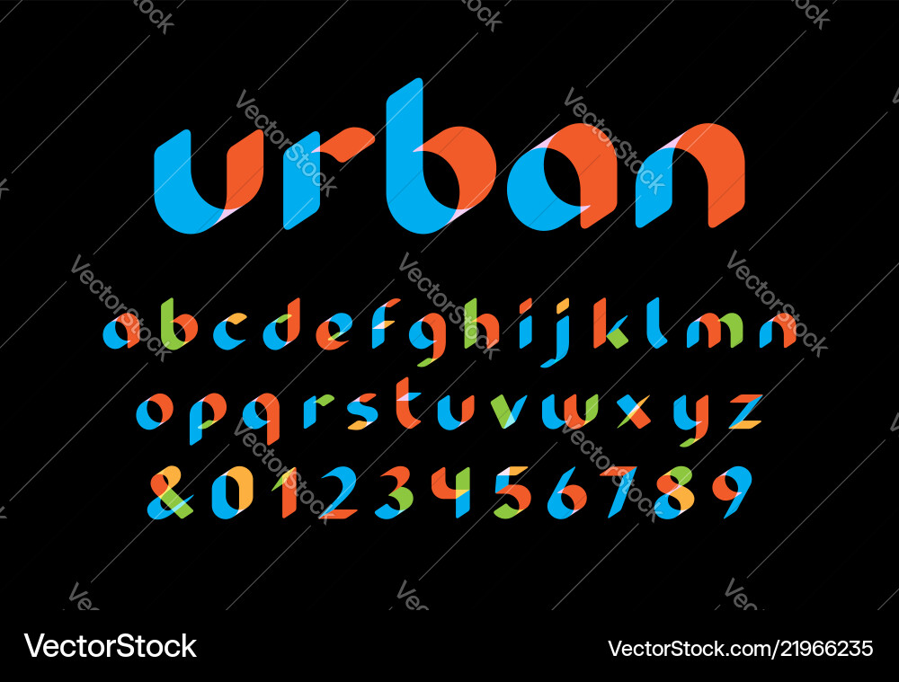 Transparent font alphabet with overlay effect Vector Image