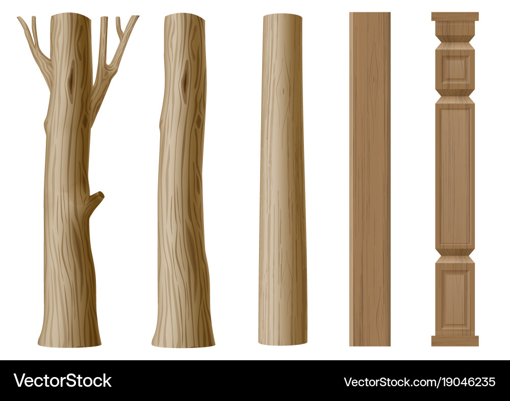 Wooden Pillar Collection Royalty Free Vector Image