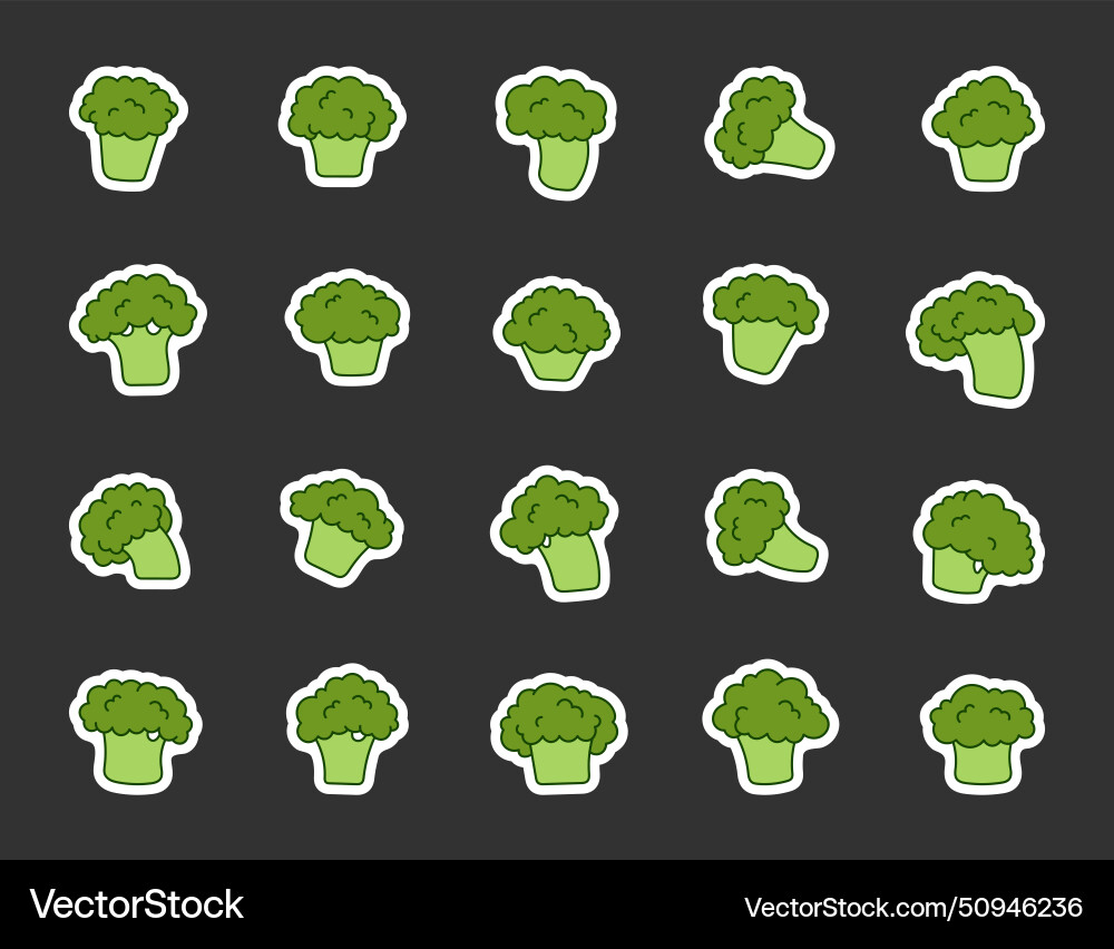 Broccoli vegetables sticker bookmark healthy Vector Image