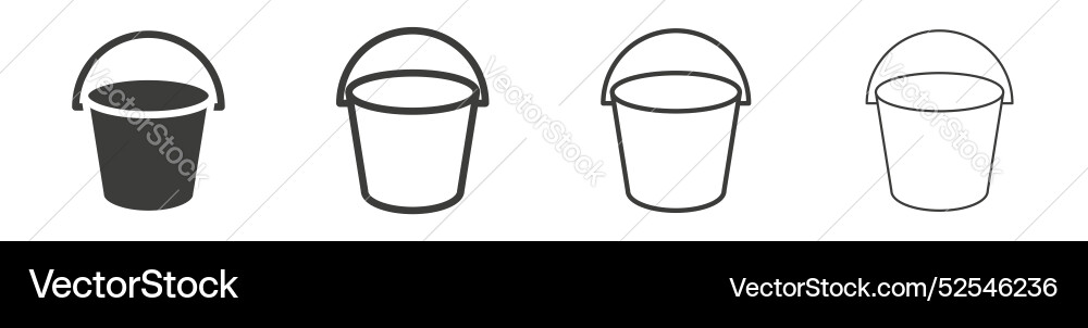 Bucket icon set on white background Royalty Free Vector