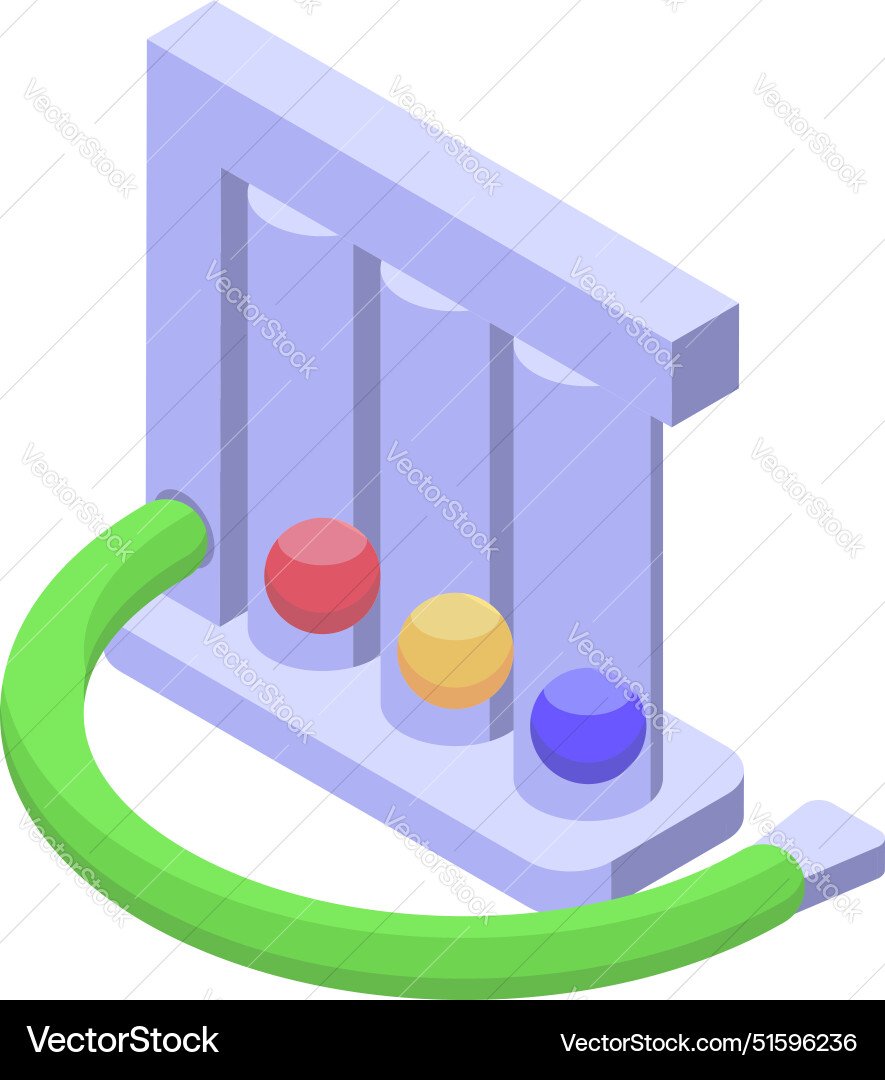 Colorful balls are moving through laboratory Vector Image