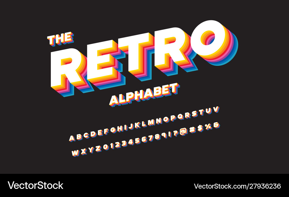 Colour blend font Royalty Free Vector Image - VectorStock