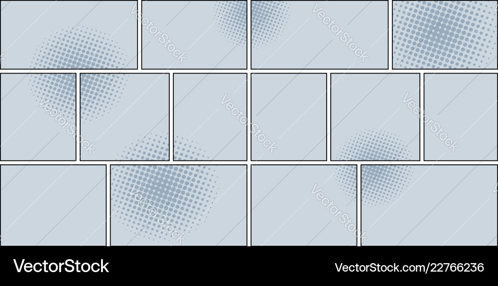 Comic book page monochrome background Royalty Free Vector