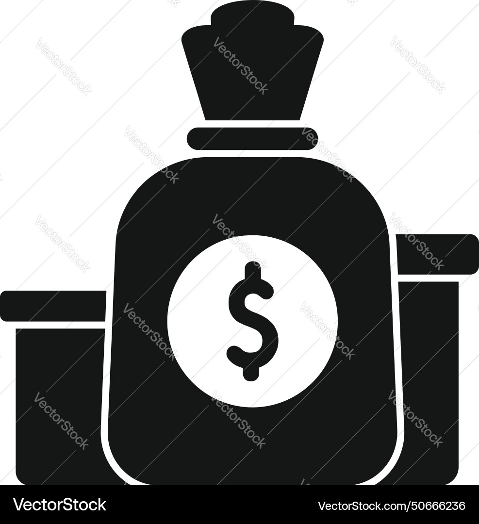Donate money bag icon simple fundraising Vector Image