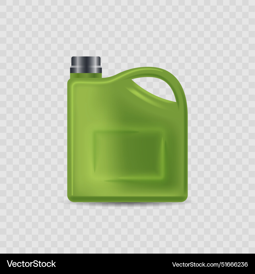 Green plastic fuel can isolated on transparent Vector Image